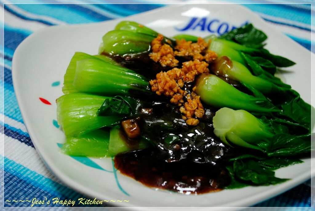 Steam bok choy with oyster sauce - M+M Tea